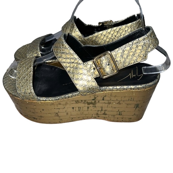 Giuseppe Zanotti | Shoes | Giuseppe Zanotti Gold Snake Flatform Wedge ...